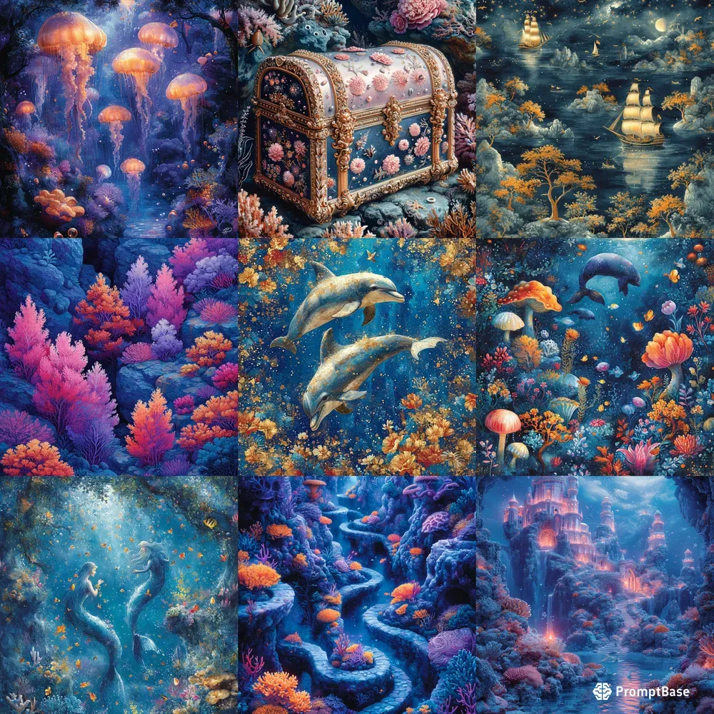 Mystical Ocean Adventure Patterns Midjourney Prompt | PromptBase Mystical Ocean Adventure Patterns Midjourney Prompt | PromptBase