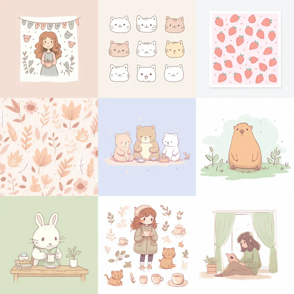 Cute Girly Cottagecore Doodles Midjourney Prompt | PromptBase