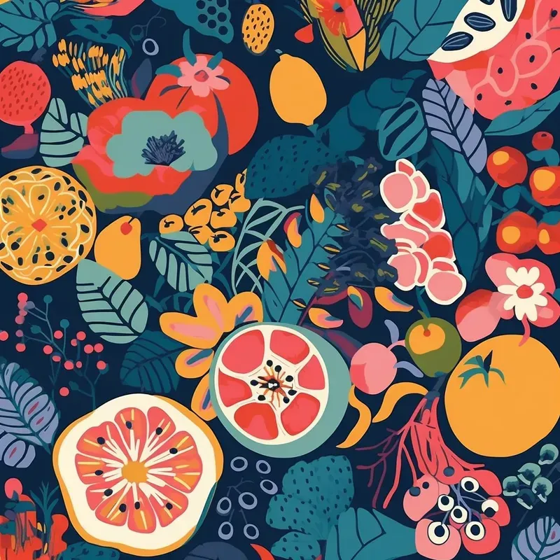 Vegetal Patterns Midjourney Prompt | PromptBase