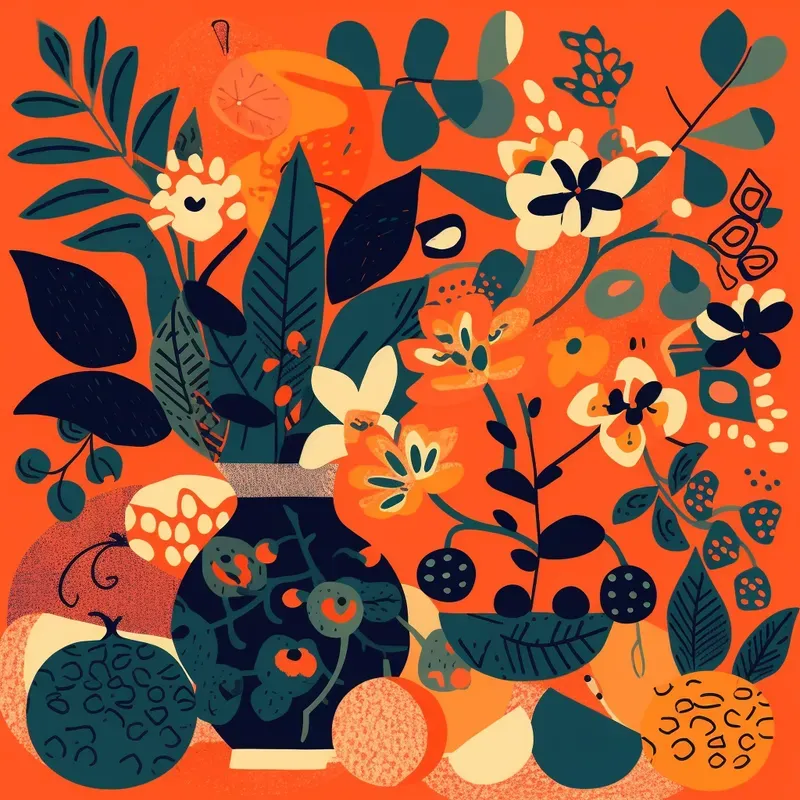 Vegetal Patterns Midjourney Prompt | PromptBase
