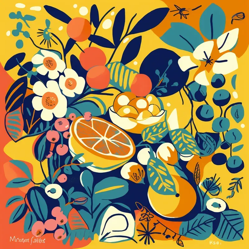 Vegetal Patterns Midjourney Prompt | PromptBase