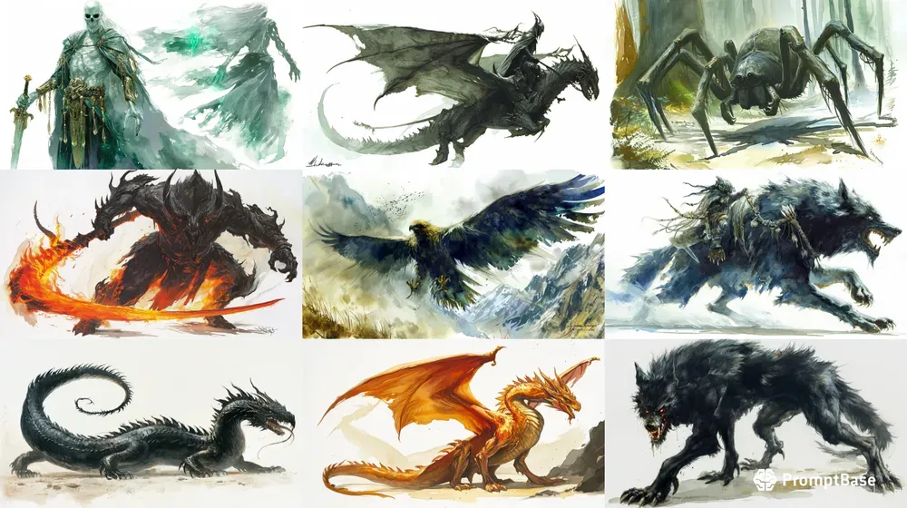 Middle Earth RPG Monsters Midjourney Prompt | PromptBase
