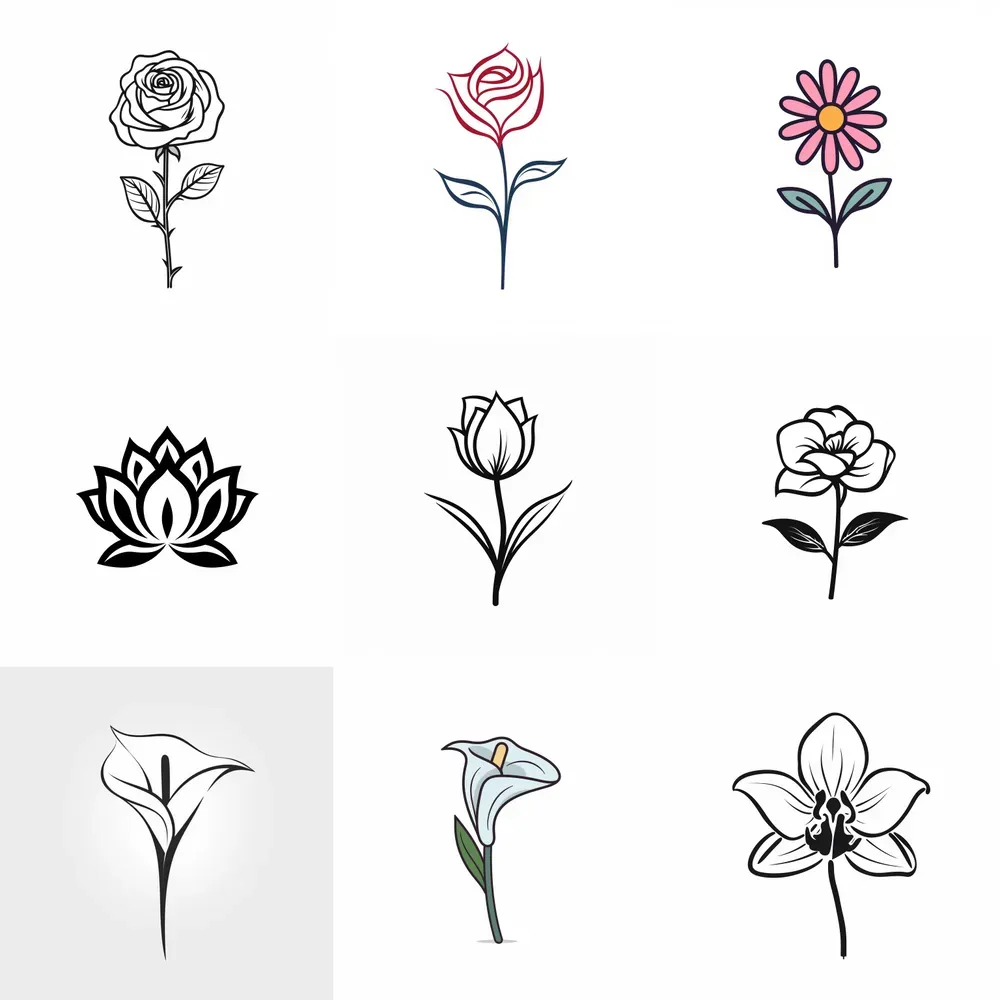Minimal Flower Design Vectors And Icons Midjourney Prompt | PromptBase