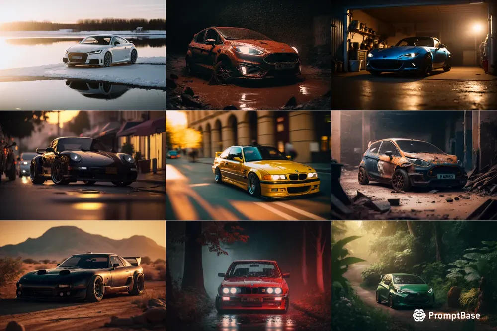 Automotive Photographs Realistic Cars Midjourney Prompt | PromptBase