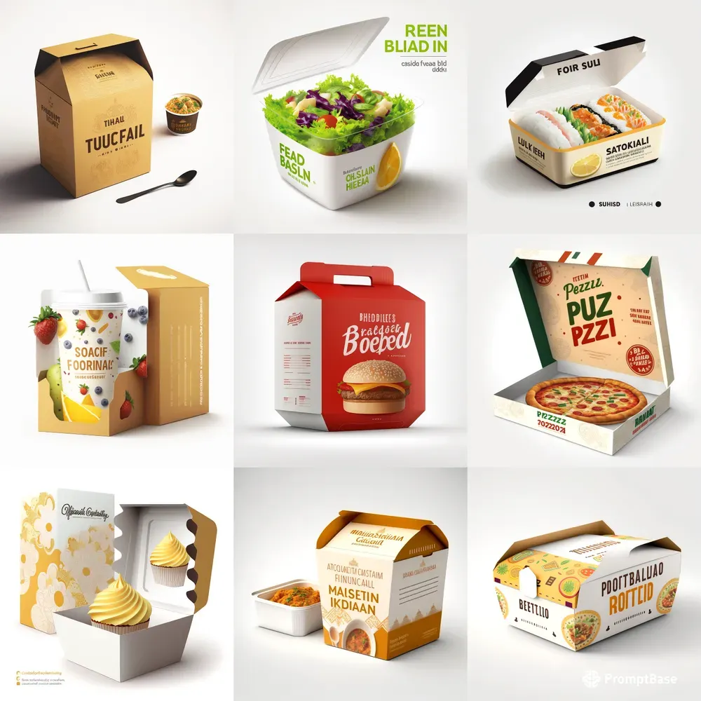 Delivery Container Packaging For Foods Midjourney Prompt | PromptBase