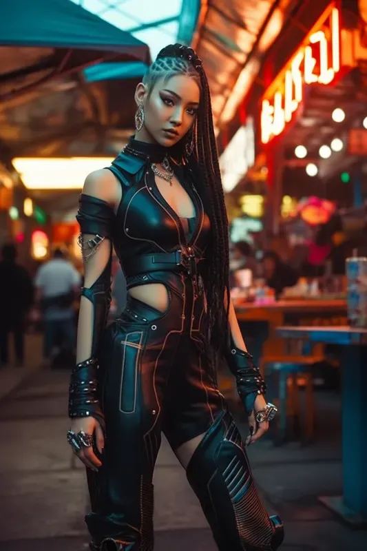 Cyberpunk Alluring Women Hq Photos Midjourney Prompt | PromptBase