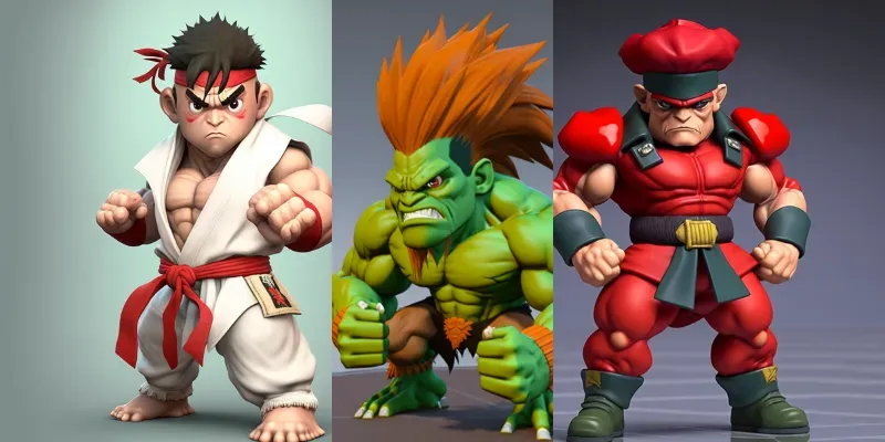 Mini Street Fighter Characters Midjourney Prompt | PromptBase