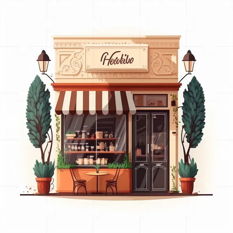 Restaurant Facades Illustrations Midjourney Prompt | PromptBase