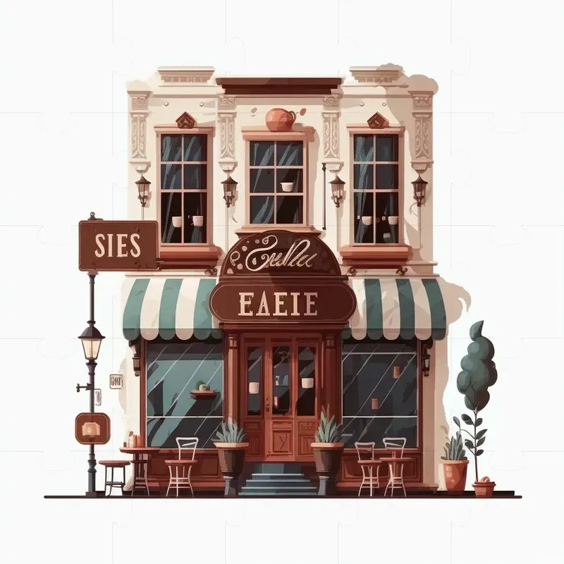Restaurant Facades Illustrations Midjourney Prompt | PromptBase