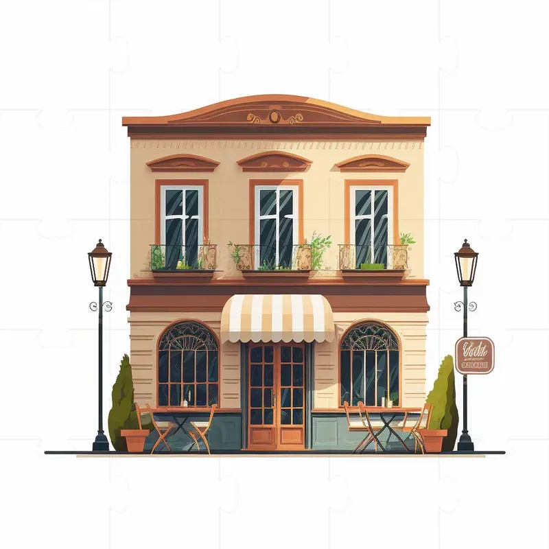 Restaurant Facades Illustrations Midjourney Prompt | PromptBase