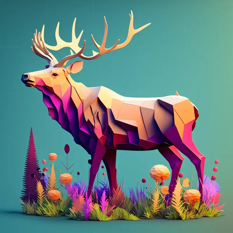 Polygon Animals Illustrations Midjourney Prompt | PromptBase