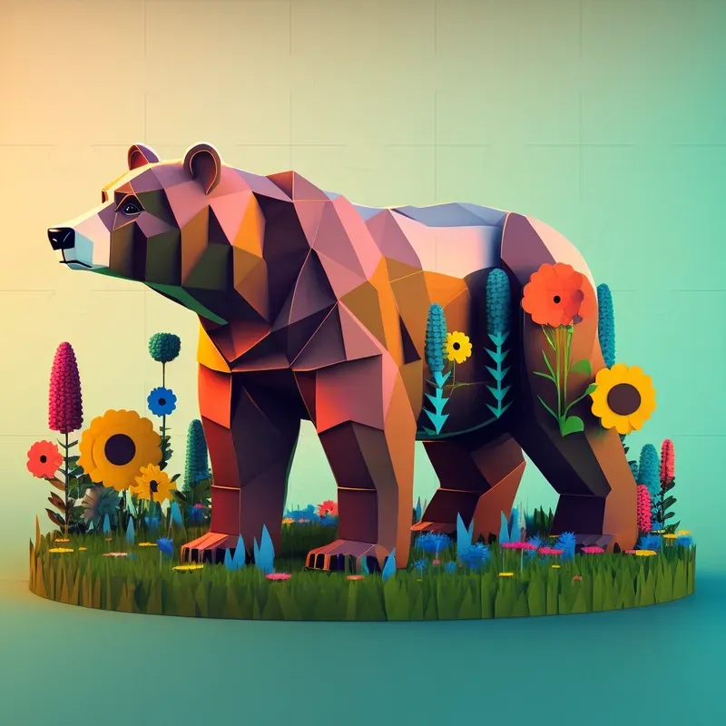 Polygon Animals Illustrations Midjourney Prompt | PromptBase