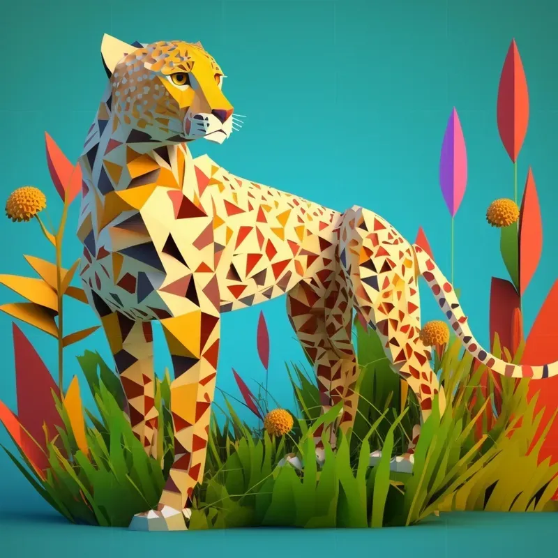 Polygon Animals Illustrations Midjourney Prompt | PromptBase