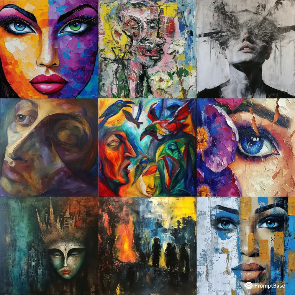 Fashionable Avant Garde Paintings Midjourney Prompt | PromptBase