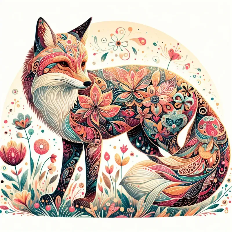 Scandinavian Folk Art Whimsical Animals DALL·E Prompt | PromptBase