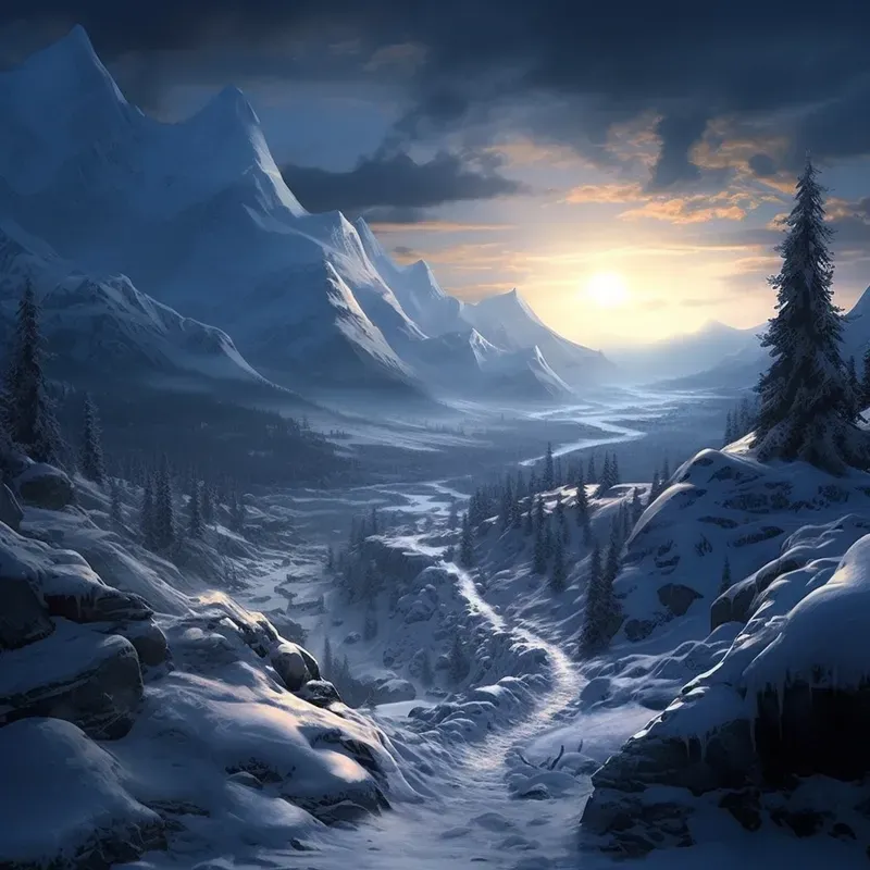 Cinematic Winter Landscapes Midjourney Prompt | PromptBase