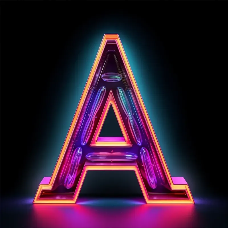 Neon Glowing Letter Midjourney Prompt | PromptBase