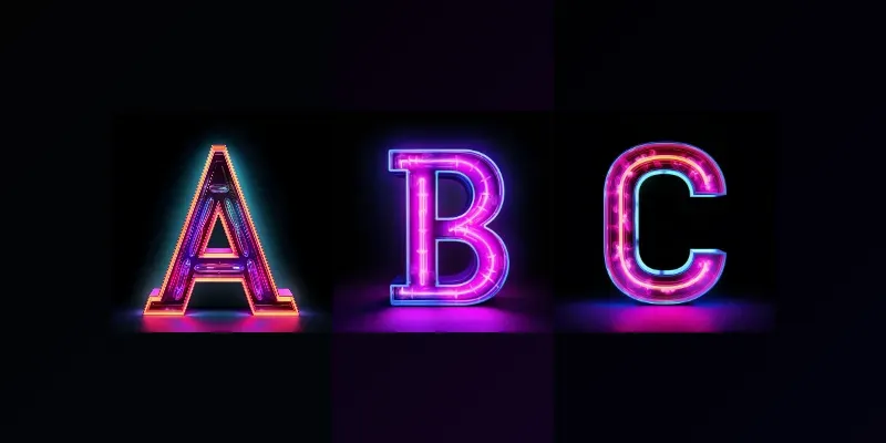 Neon Glowing Letter Midjourney Prompt | PromptBase