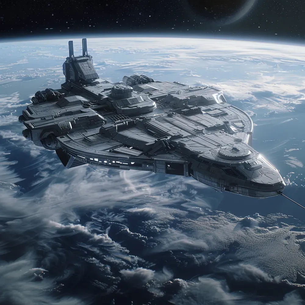 Ultrarealistic Custom Spaceship Photos Midjourney Prompt | PromptBase