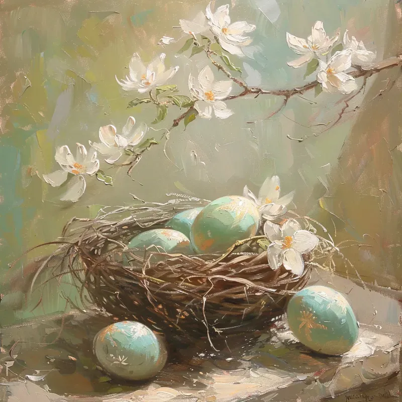 Beautiful Vintage Spring Oil Paintings Midjourney Prompt | PromptBase