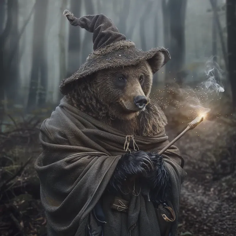 Realistic Magical Animal Wizards Midjourney Prompt | PromptBase