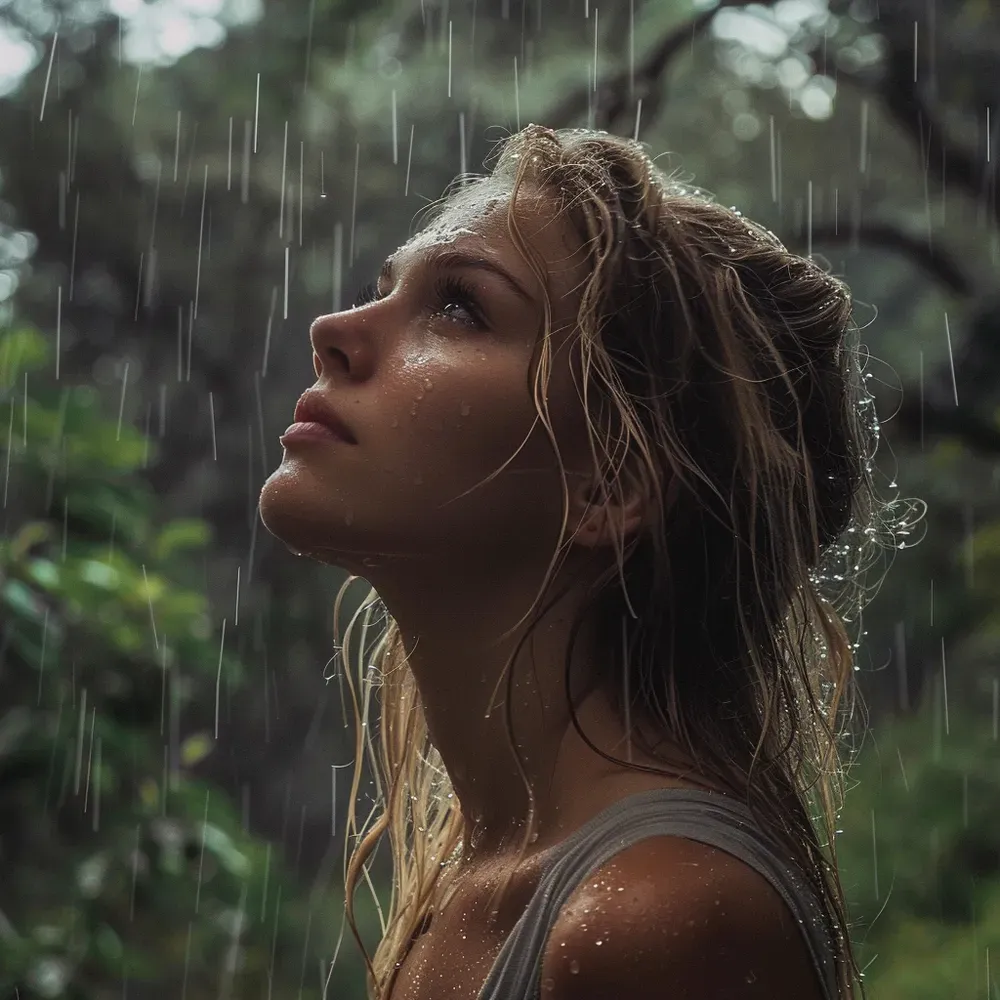 Realistic Rain Portrait Photographs Midjourney Prompt | PromptBase
