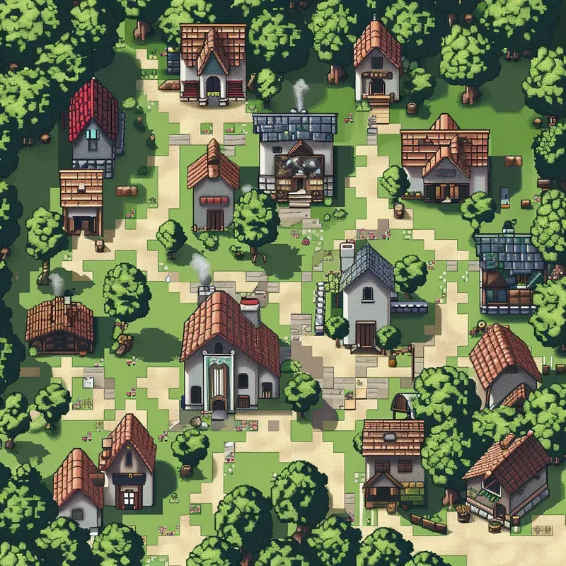 Simple Customizable Pixel Game Maps Midjourney Prompt | PromptBase