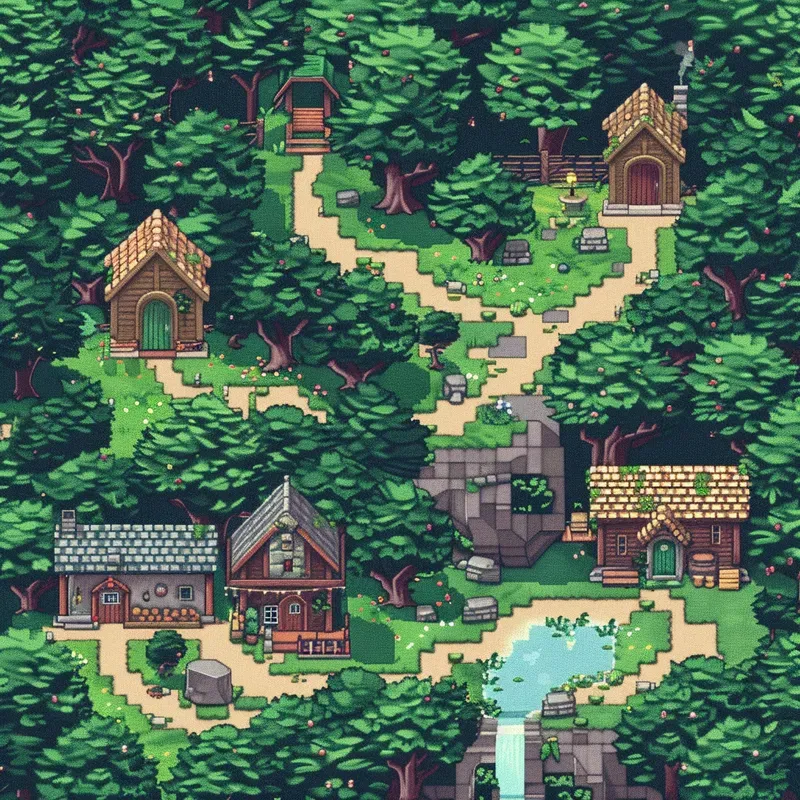 Simple Customizable Pixel Game Maps Midjourney Prompt | PromptBase