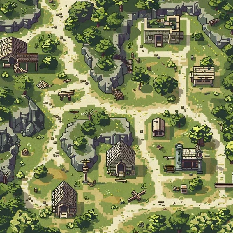 Simple Customizable Pixel Game Maps Midjourney Prompt | PromptBase