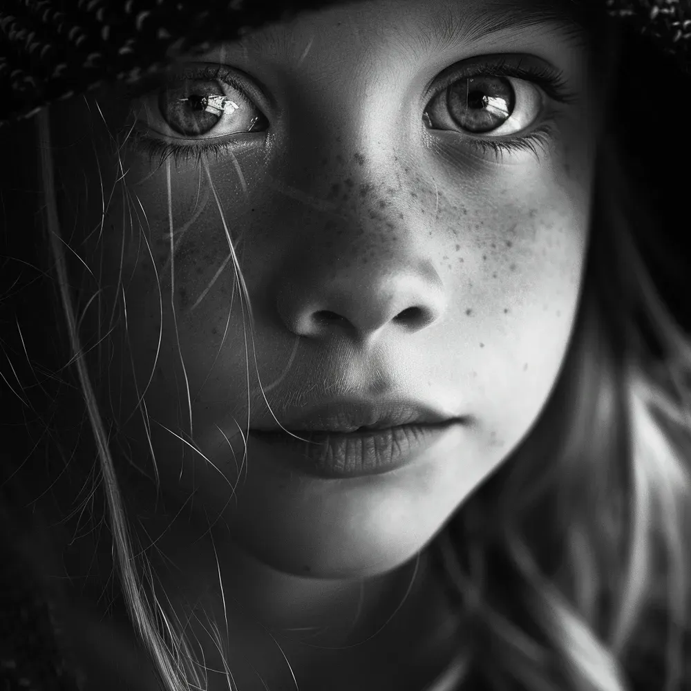 Realistic Monochrome Portrait Photography Midjourney Prompt | PromptBase