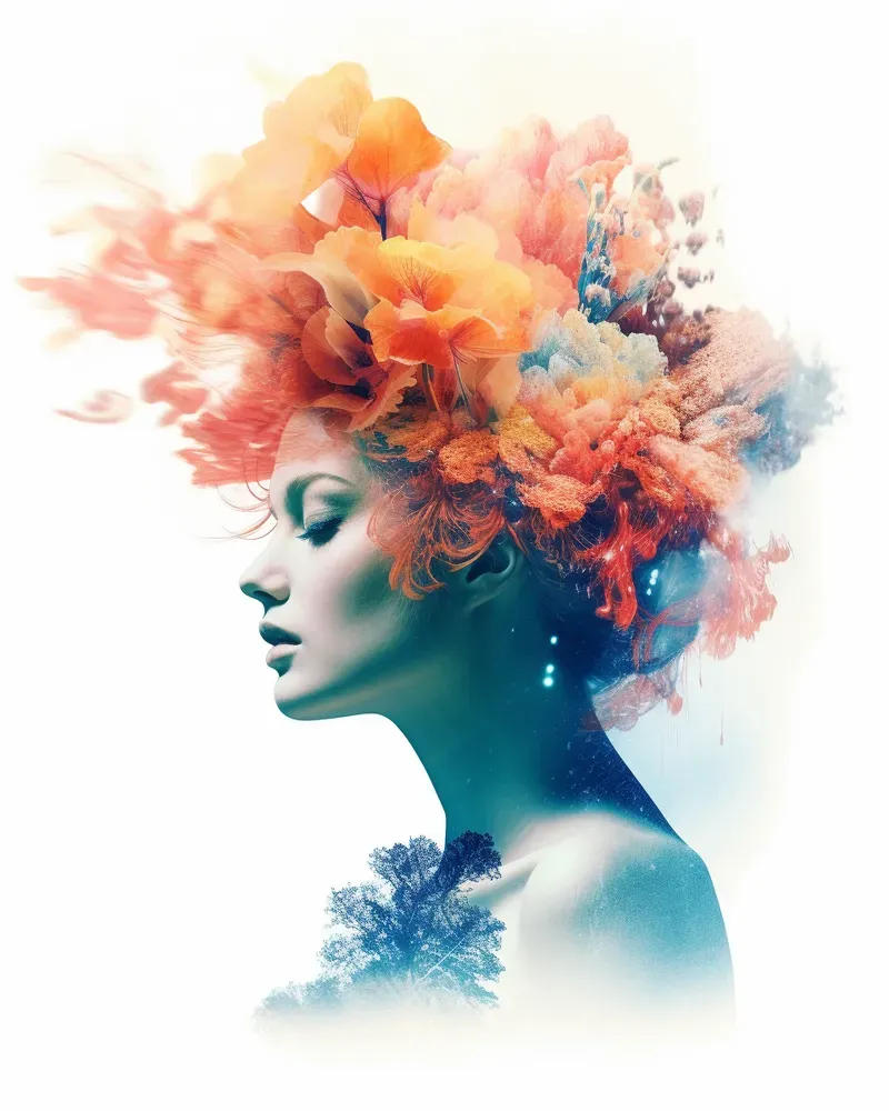 Double Exposure Photographs Midjourney Prompt | PromptBase