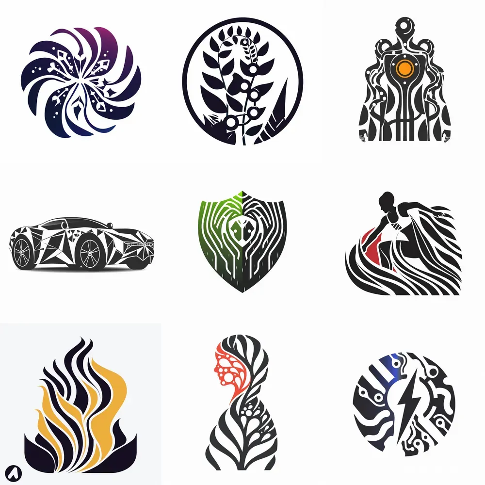 Dynamic Energetic Logo Designs Midjourney Prompt | PromptBase