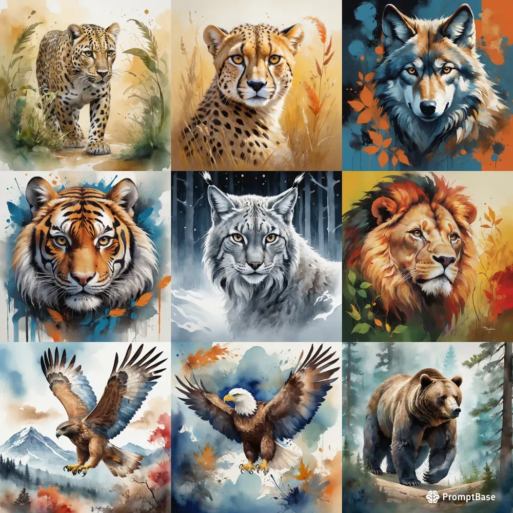 Wildlife Animal Artistic Illustrations Leonardo Ai Prompt | PromptBase