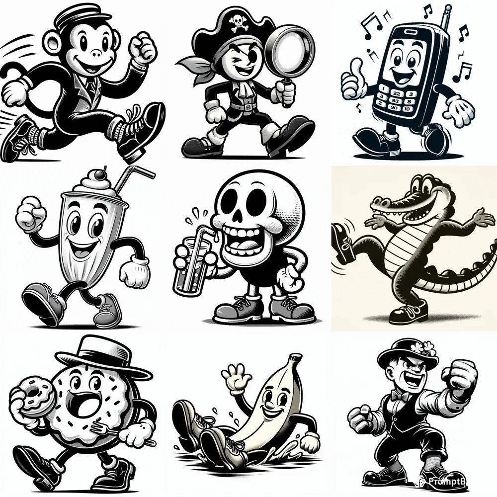 1930s Retro Cartoon Style DALL·E Prompt | PromptBase