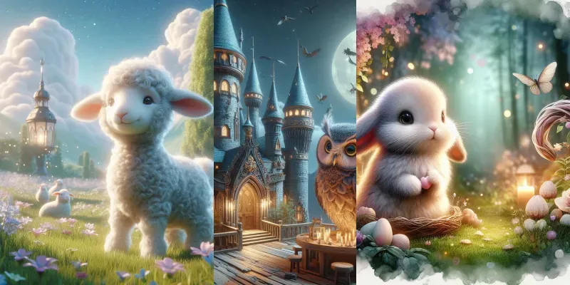 Adorable Animals In Fairy Tale Settings DALL·E Prompt | PromptBase