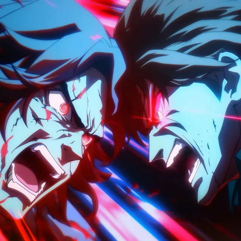 Dramatic Anime Fights And Close Ups Midjourney Prompt | PromptBase