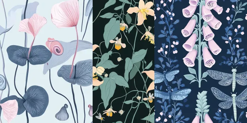 Intricate Botanical Flora Fauna Patterns Midjourney Prompt | PromptBase