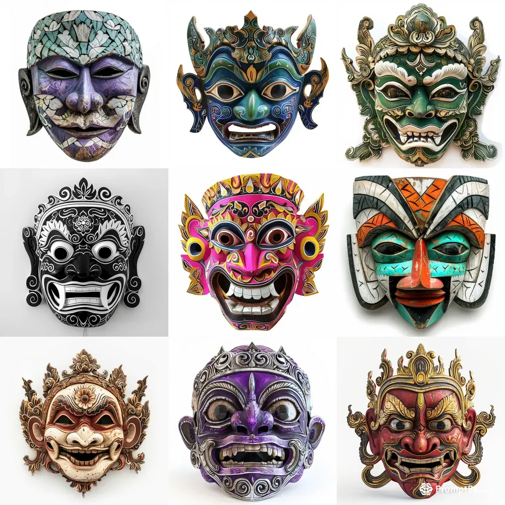 Custom Topeng Mask Art Midjourney Prompt | PromptBase