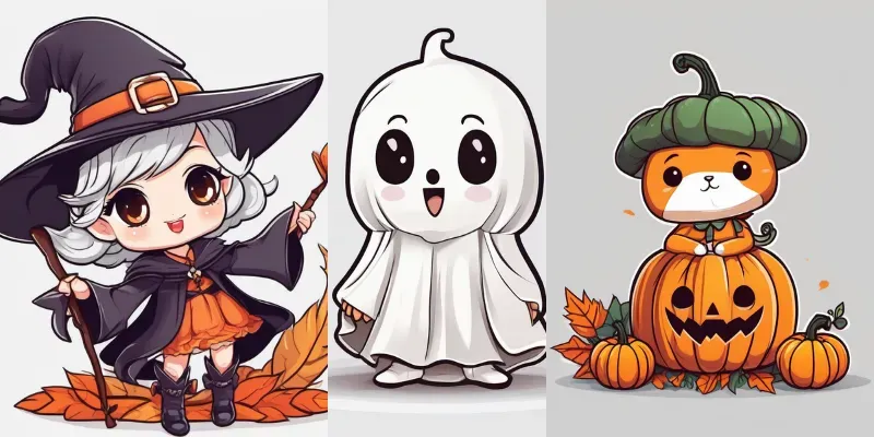 Cute Chibi Halloween Characters Stable Diffusion Prompt | PromptBase