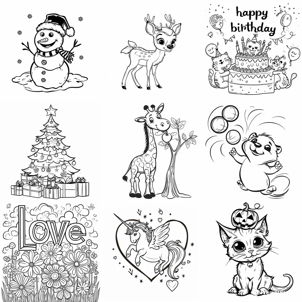 Coloring Book Pages For Kids Or Toddlers Midjourney Prompt | PromptBase