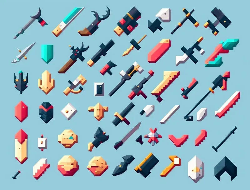 2D Mobile Game Weapons Midjourney Prompt | PromptBase
