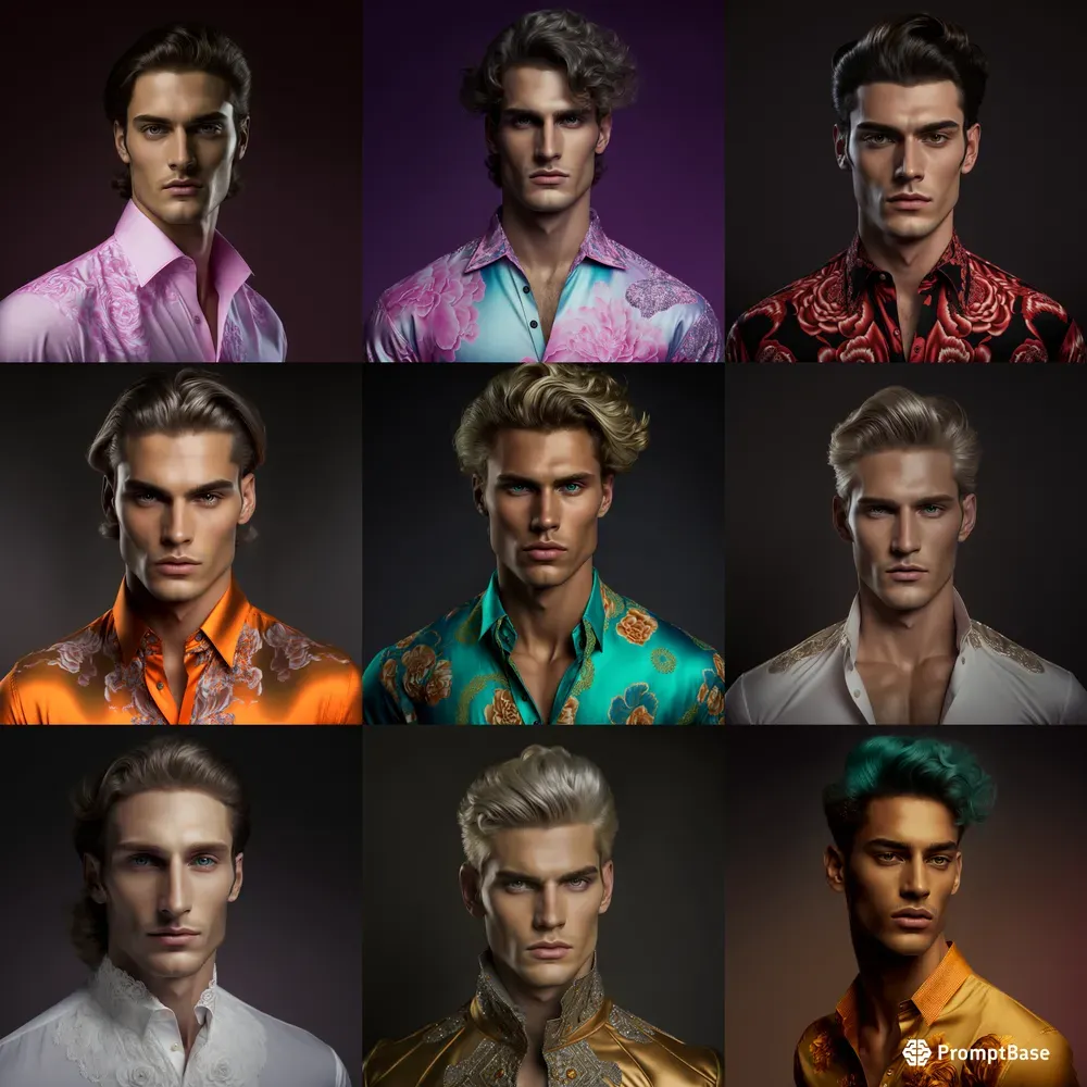 Male Fashion Models Portraits Midjourney Prompt | PromptBase