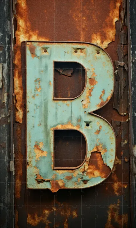 Old Rusty Metal English Alphabets Midjourney Prompt | PromptBase