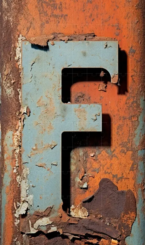 Old Rusty Metal English Alphabets Midjourney Prompt | PromptBase