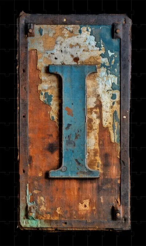 Old Rusty Metal English Alphabets Midjourney Prompt | PromptBase