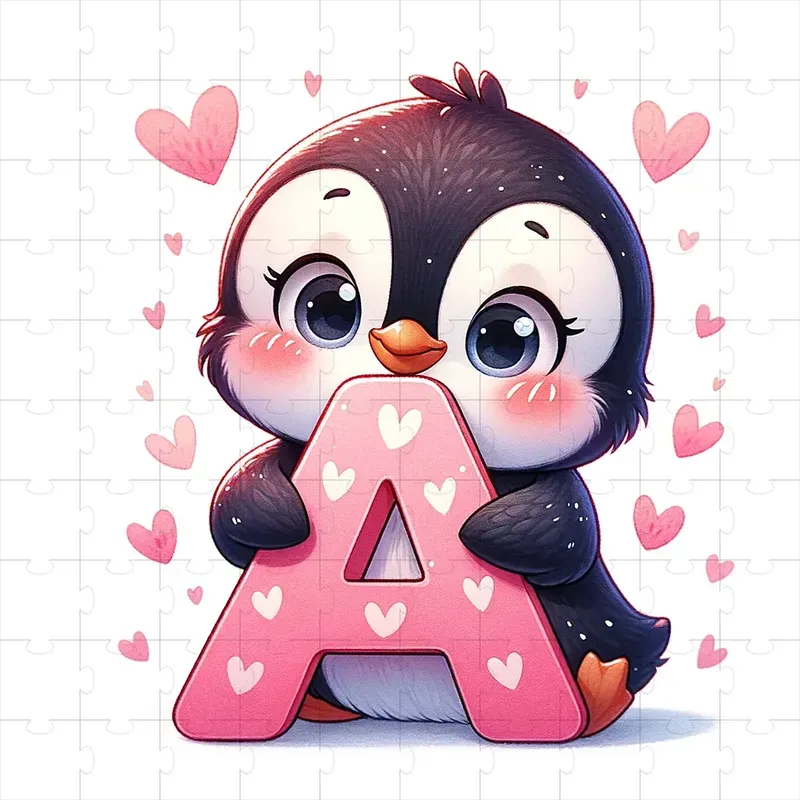 Valentine Penguins Alphabets DALL·E Prompt | PromptBase