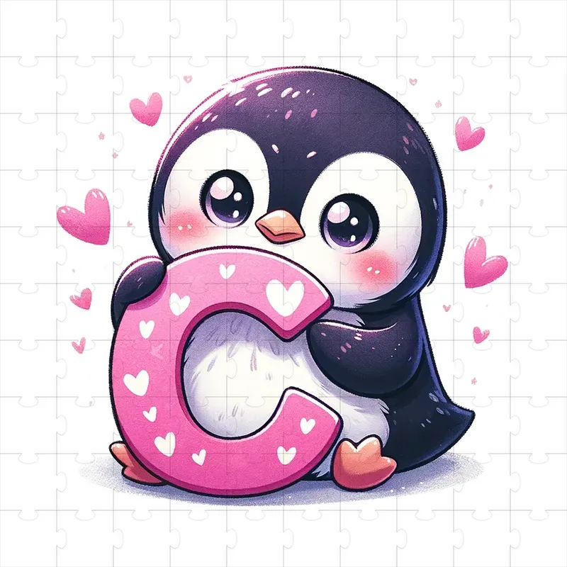 Valentine Penguins Alphabets DALL·E Prompt | PromptBase