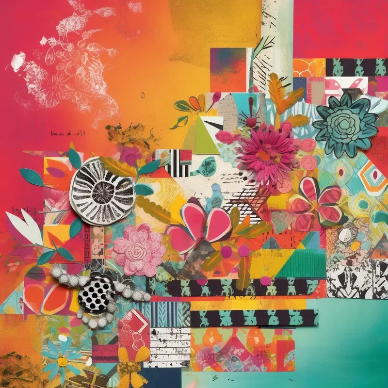 Colorful Journal Collages Midjourney Prompt | PromptBase