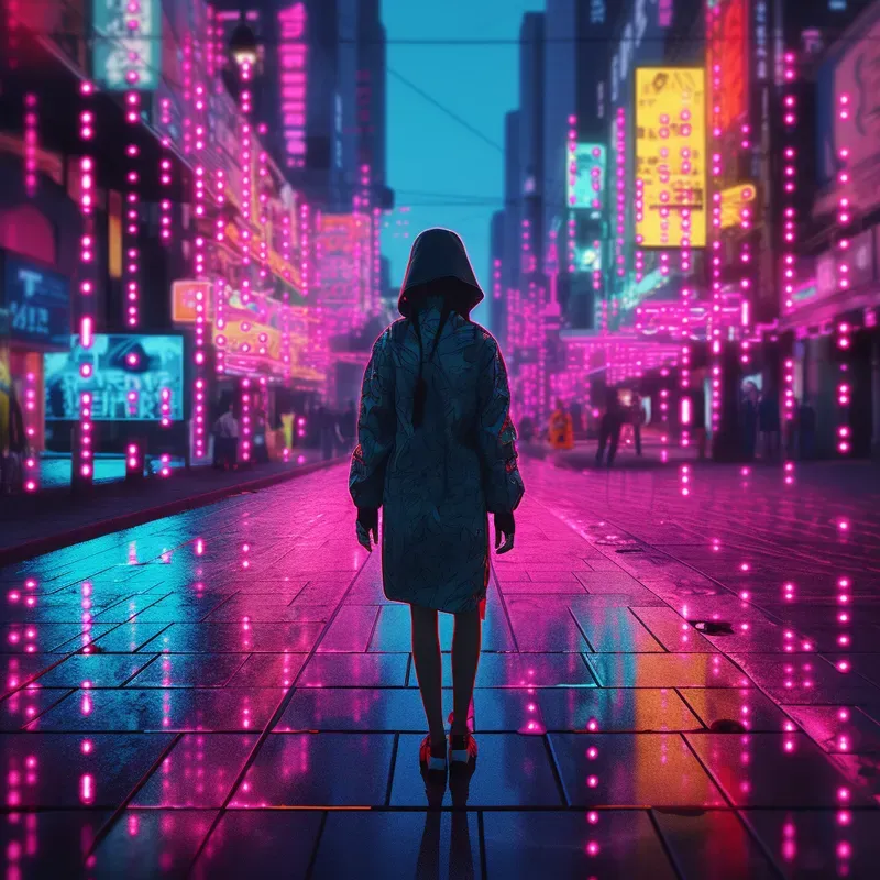 Neon Dot Matrix Code Art Midjourney Prompt | PromptBase