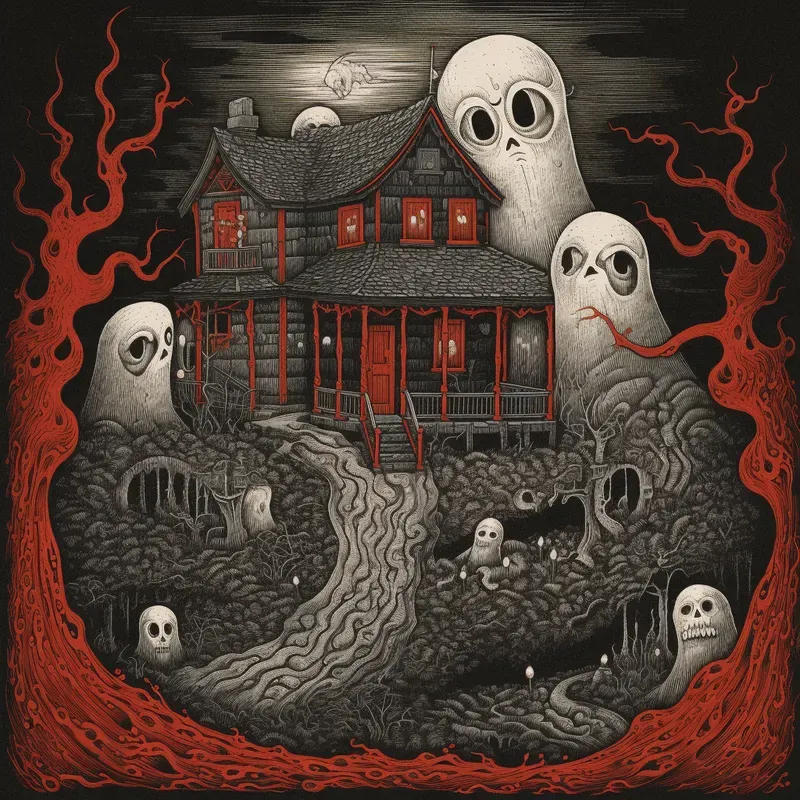 Creepy Gothic Horror Illustrations Midjourney Prompt | PromptBase